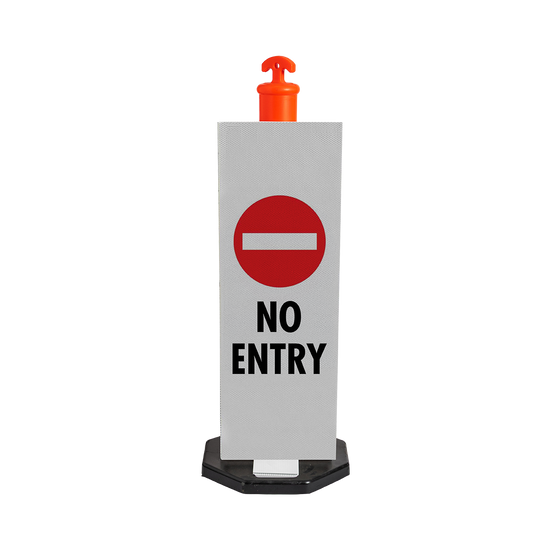 HIVIS Corflute Bollard Sign - No Entry