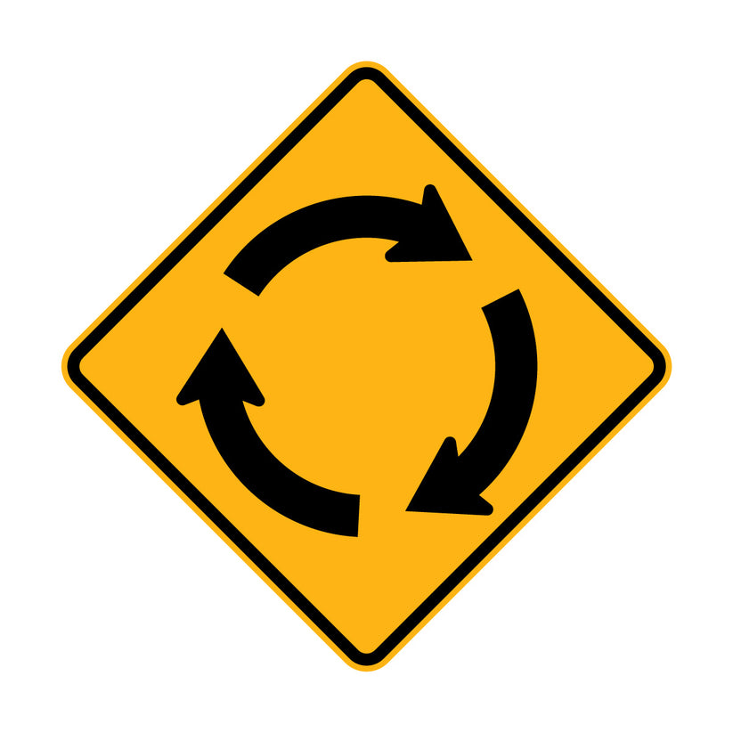 Warning: Roundabout Ahead Sign – HIVIS