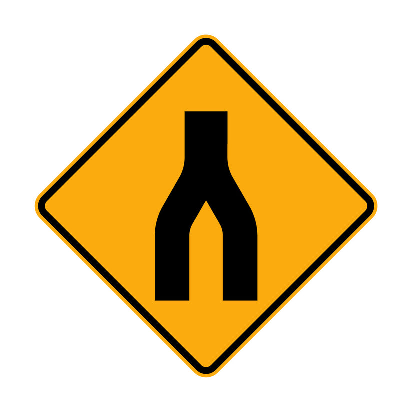 Warning: End Divided Road Sign – HIVIS