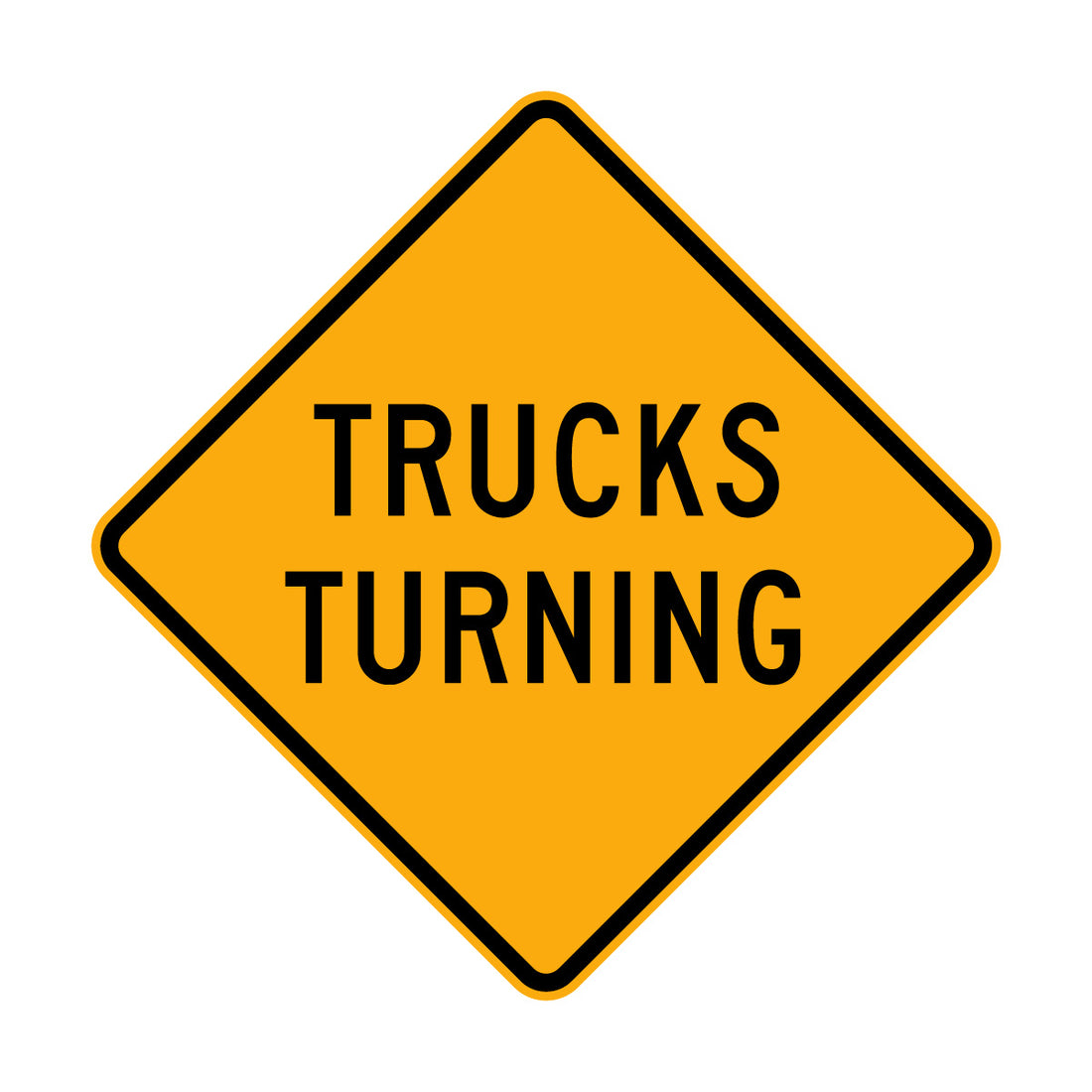 Warning: Trucks Turning Sign – HIVIS